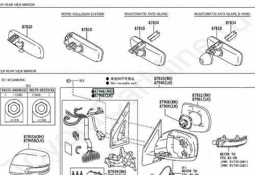 Запчасти на зеркало Land Cruiser Prado 150, gx460