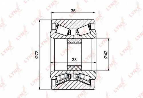 WB-1119 подшипник ступицы передний 35x42x72 SU