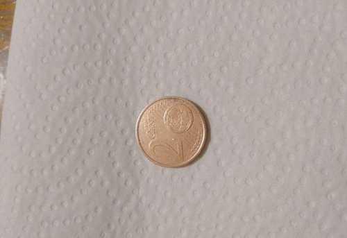 Монета. 2 euro cent 2001г