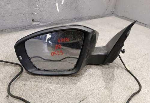 Левое зеркало чёрное для Skoda Octavia A7 6 пинов