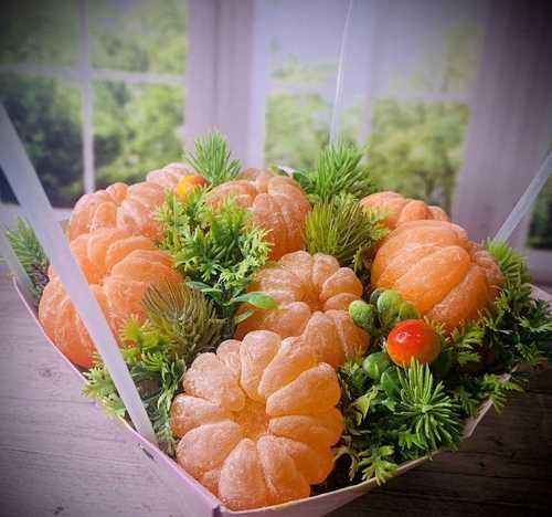 Букет из мыльных мандаринов