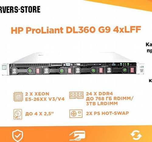 Сервер HP ProLiant DL360 G9 4xLFF