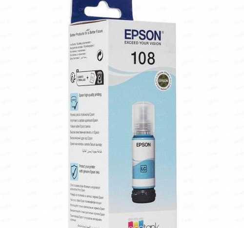 Чернила Epson 108 C13T09C54A светло-голубой