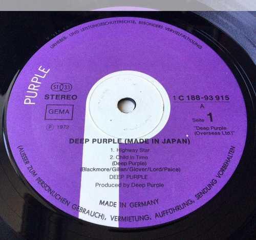 Deep Purple "Made In Japan" 1972