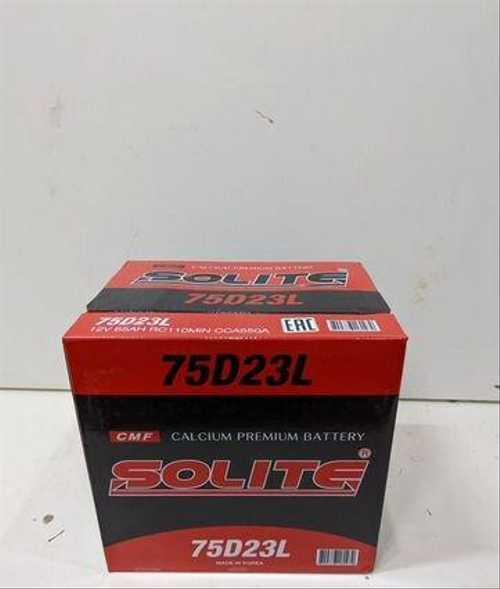 Аккумулятор Solite 75D23L 65Ач, 550A,Hyundai,Kia