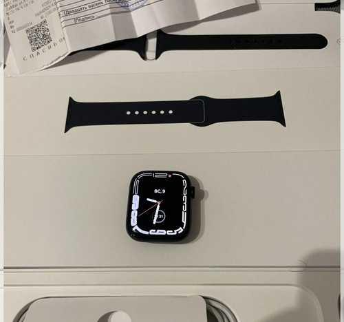 Часы apple watch 7 45 mm черные