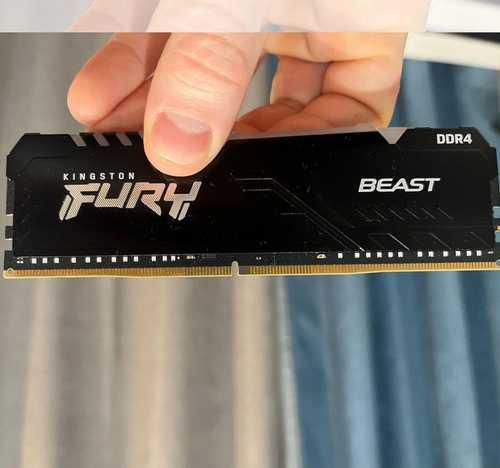 Озу kingston fury beast RGB DDR4 2x8gb 2666mhz