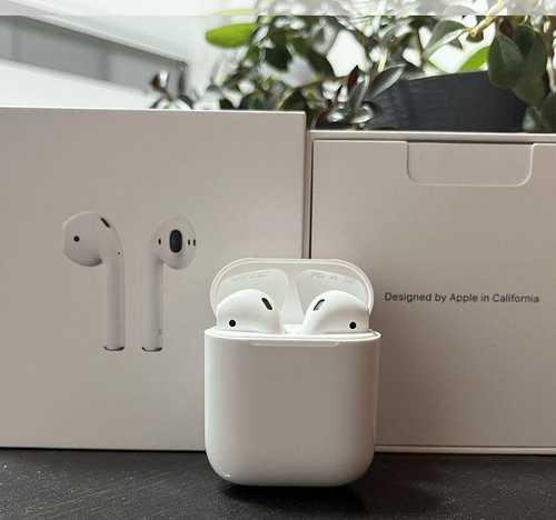 Наушники Apple AirPods 2 с зарядным футляром MV7N2