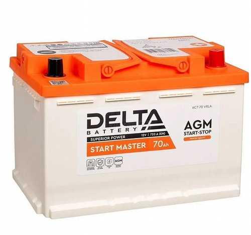 Аккумулятор agm delta start master 70ah