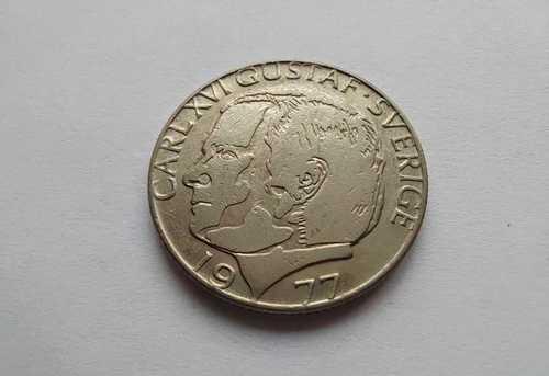 Монета 1977г Швеция. Король Карл XVI