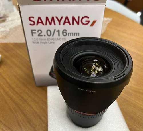 Samyang 16mm f2.0 ED AS UMC CS Fuji-x