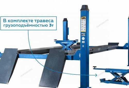 Подъемник для сход-развала 4-стоечный 5 т c ручной