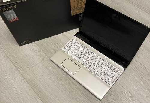Белый ноутбук Sony vaio i5 hd4000 8gb ssd256