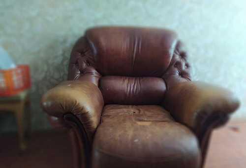 Кожаное кресло бу, кожаный диван бу