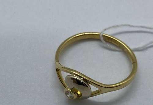 Золотое кольцо с бриллиантом 750 (рр345834)