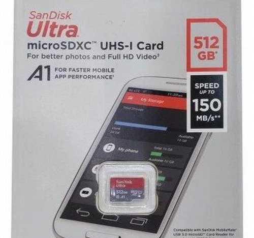 SanDisk Ultra microsdxc 150MB/S 512GB карта памяти