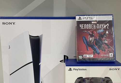 Бандл PS5 Slim+SpiderMan2+DualSense3 камуфляж