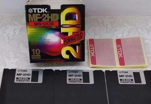 Дискеты 3.5 TDK MF-2HD MS-DOS новые