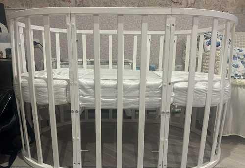 Кроватка трансформер для новорожденных с маятником