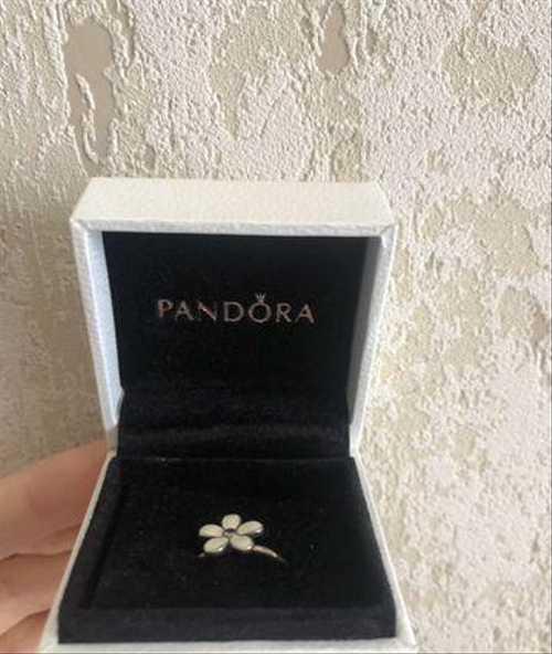 Pandora кольцо серебро ромашка