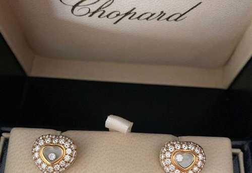 Золотые серьги Chopard 9 гр 1.6 ct