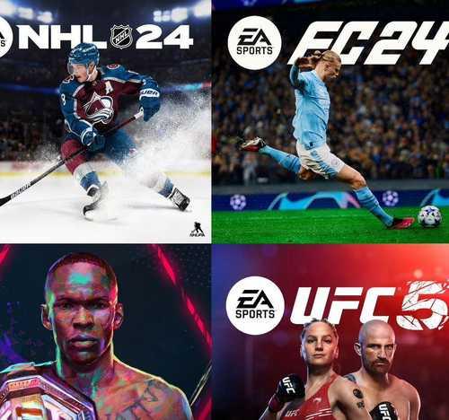 NHL 24, FC 24, UFC 4(5)   PS plus для PS4 PS5