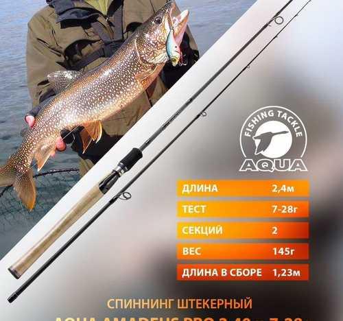 Спиннинг штекерный aqua amadeus PRO 2,40m 7-28g