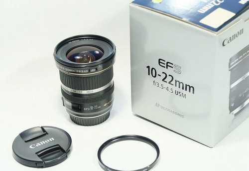 Объектив Canon EF-S 10-22 f3.5-4.5 USM + фильтр