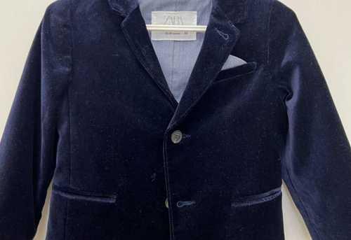 Бархатный пиджак на мальчика 18-24 м zara синий
