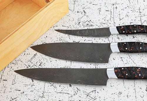 Ножи кухонные, набор из 3 шт, сталь Х12мф, акрил