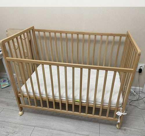 Детская кроватка с матрасом 120х60 bambino minny