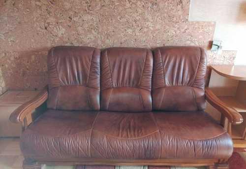 Новый кожанный раскладной диван