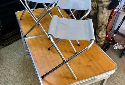 Стол для кемпинга усиленный со стульями
