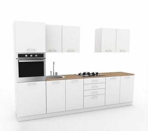 Модульная кухня Амика-12e белый современный