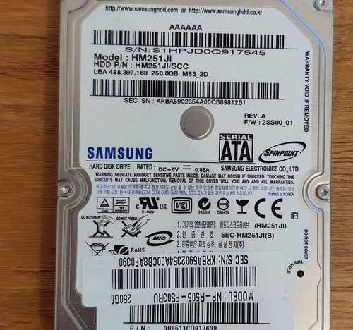 Hdd 2.5 250 Gb Samsung