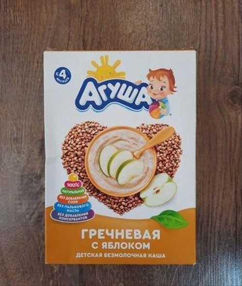 Детская безмолочная гречневая с яблоком каша Агуша