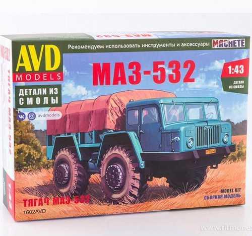 Кит-сборная модель Маз-532 бортовая 1/43 AVD Model