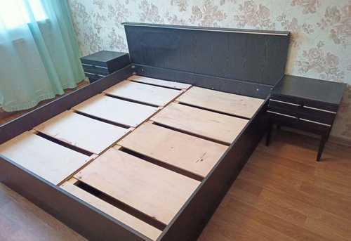 Кровать двухспальная с 2-мя тумбами (+шкаф)