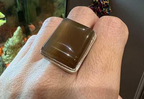Серебряное кольцо с природным ониксом 925 пробы