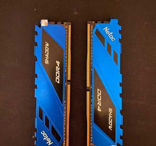 Оперативная память ddr4 16gb (2x8gb) netac 3200 sh