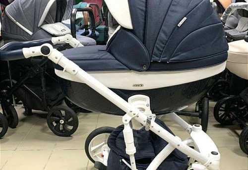Коляска 3в1 "Adamex" Monte Carbon Джинс/Экокожа