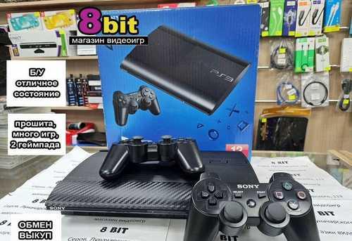 Sony PS3 Super Slim 500Gb 2 геймпада много игр