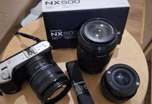 Фотоаппарат 4K Samsung NX-500, плюс 3 объектива