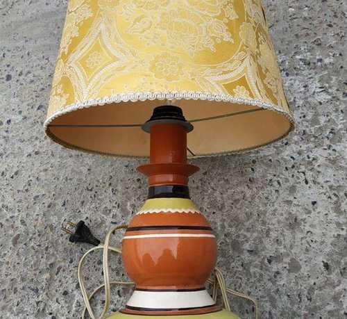 Винтажная настольная лампа с абажуром СССР