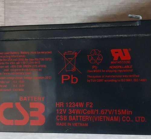 Новый аккумулятор для ибп 12V 9Ah CSB HR 1234W F2