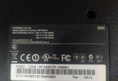 Материнская плата samsung NP300E7A