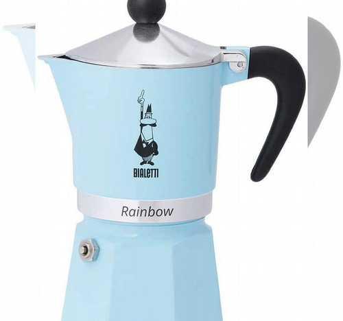 Гейзерная кофеварка Bialetti Rainbow Azzura (3 чашки) 5042 голубая