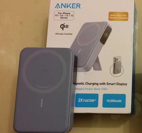 Внешний аккамулятор Anker MagGo Power Bank, Qi 15W