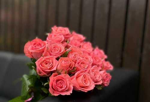 21 розовая роза 60 см