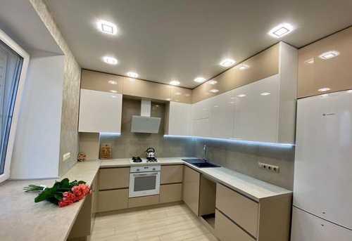 Кухонный гарнитур с подсветкой на заказ под ключ